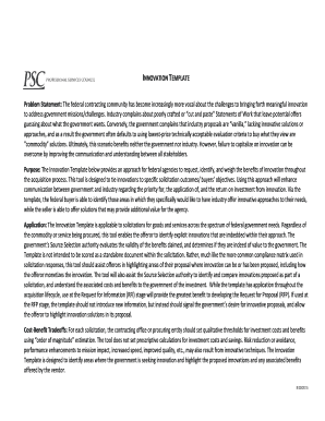 Fillable Online INNOVATION TEMPLATE Fax Email Print - pdfFiller