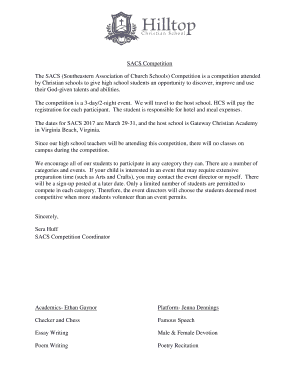 Fillable Online SACS Competition Fax Email Print - pdfFiller