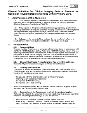 Fillable Online Clinical Guideline For Clinical Imaging Referral ...