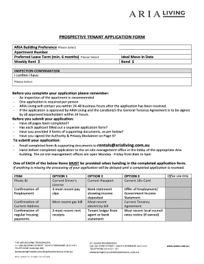 Fillable Online ARIA Building Preference Please Select Fax Email Print - pdfFiller
