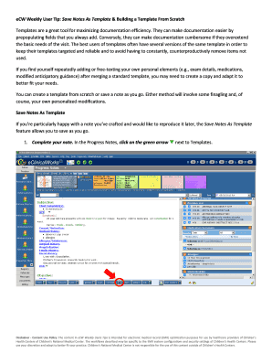 Fillable Online eCW Weekly User Tip: Save Notes As Template & Building ...