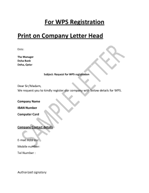 Fillable Online For WPS Registration Fax Email Print - pdfFiller