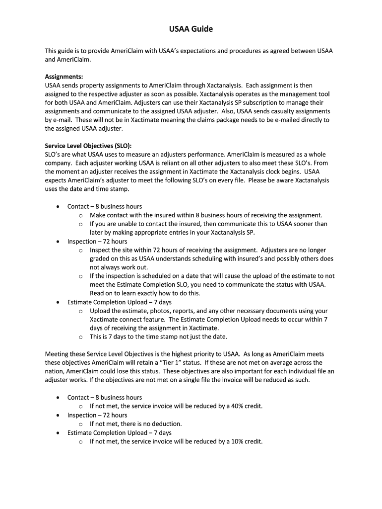 Fillable Online USAA Guide Fax Email Print - pdfFiller