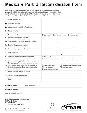 Fillable Online Medicare Part B Reconsideration Form Fax Email Print - pdfFiller