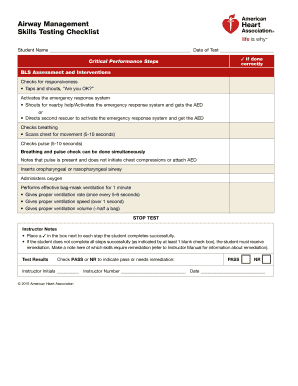 Fillable Online Skills Testing Checklist Fax Email Print - pdfFiller