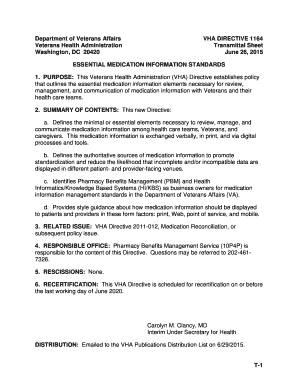 Fillable Online VHA DIRECTIVE 1164 Fax Email Print - pdfFiller