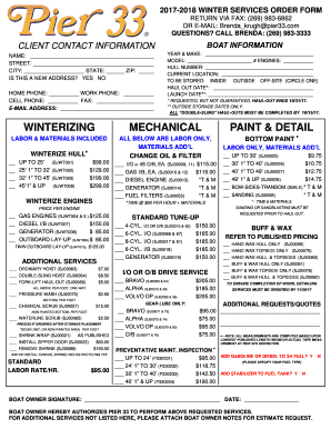 Fillable Online 2017-2018 WINTER SERVICES ORDER FORM Fax Email Print - pdfFiller