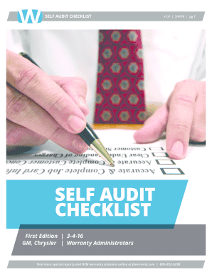 Fillable Online SELF AUDIT CHECKLIST Fax Email Print - pdfFiller