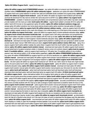 Hecht Optics Pdf - Fill Online, Printable, Fillable, Blank | pdfFiller