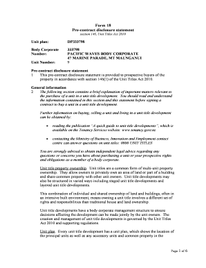Fillable Online Pre-contract disclosure statement Fax Email Print ...