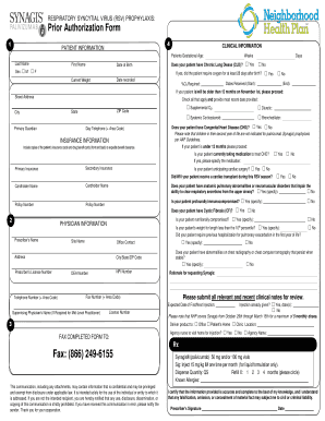 Fillable Online RESPIRATORY SYNCYTIAL VIRUS (RSV) PROPHYLAXIS: Fax ...