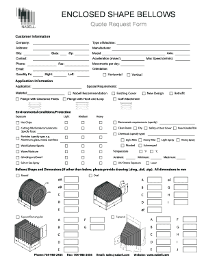 Fillable Online ENCLOSED SHAPE BELLOWS Fax Email Print - pdfFiller