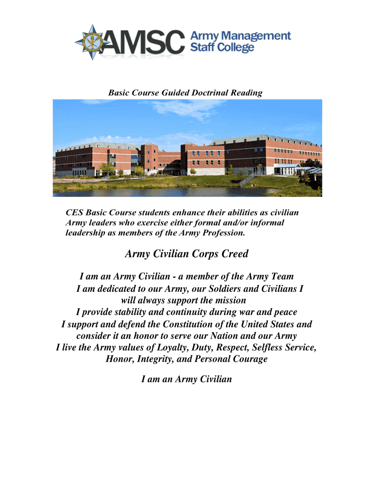 Fillable Online Army Civilian Corps Creed Fax Email Print - pdfFiller