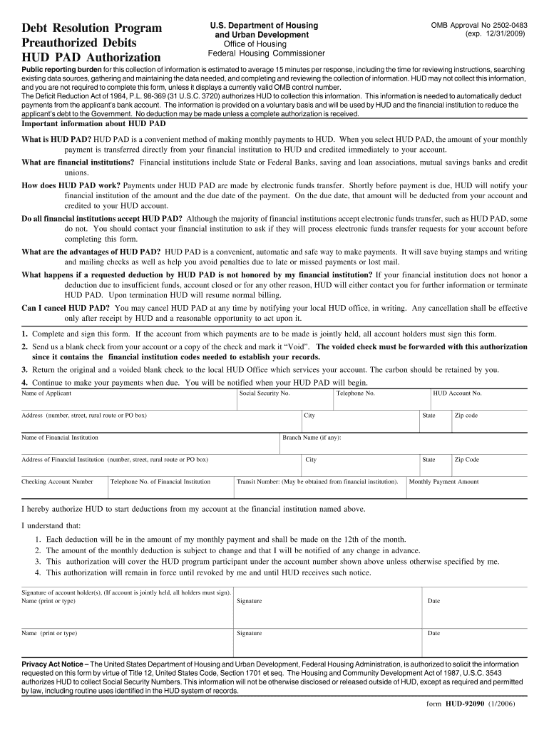 Fillable Online HUD PAD Authorization Fax Email Print - pdfFiller