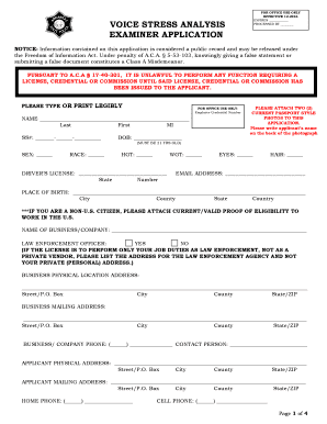 Fillable Online VOICE STRESS ANALYSIS Fax Email Print - pdfFiller