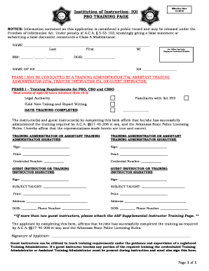 Fillable Online Institution of Instruction- IOI Fax Email Print - pdfFiller