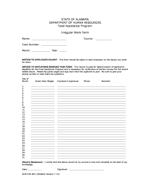 Fillable Online mydhr alabama Food Assistance Program Fax Email Print ...