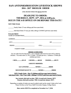 Fillable Online ONE ORDER FORM FOR BOTH SHOWS Fax Email Print - pdfFiller