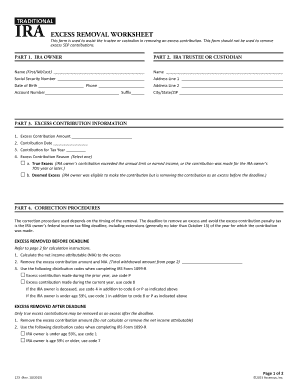 Fillable Online EXCESS REMOVAL WORKSHEET Fax Email Print - pdfFiller