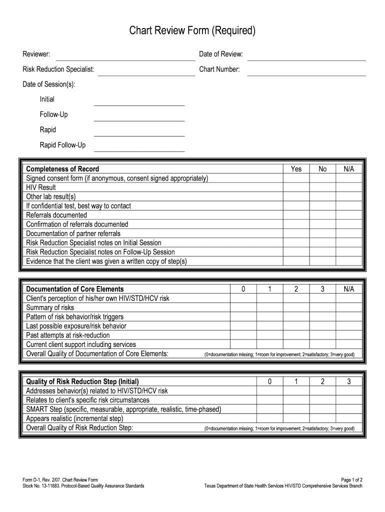 Fillable Online Chart Review Form (Required) Fax Email Print - pdfFiller