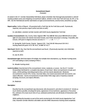Fillable Online Encroachment Report Fax Email Print - pdfFiller