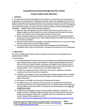 Fillable Online Comprehensive Nutrient Management Plan Criteria Fax ...