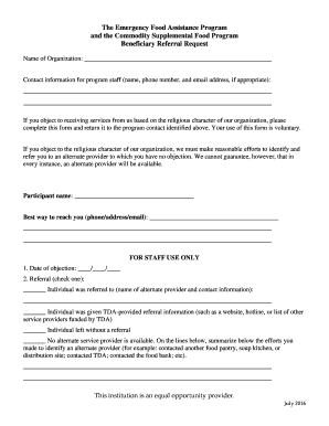 Fillable Online and the Commodity Supplemental Food Program Fax Email ...