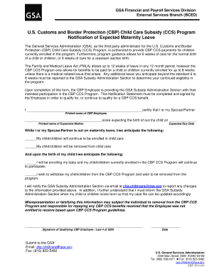 Fillable Online Customs and Border Protection (CBP) Child Care Subsidy ...