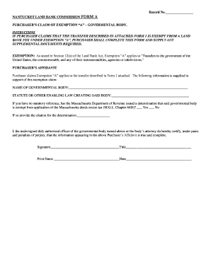 Fillable Online NANTUCKET LAND BANK COMMISSION FORM Fax Email Print ...