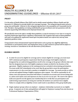 Fillable Online UNDERWRITING GUIDELINES Effective 03 Fax Email Print ...