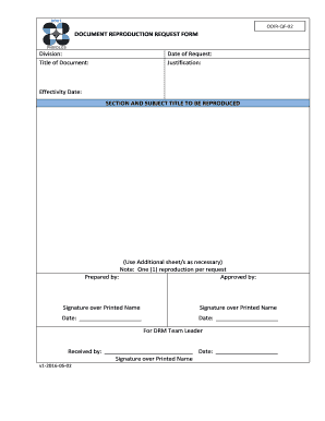 Fillable Online DOCUMENT REPRODUCTION REQUEST FORM Fax Email Print ...