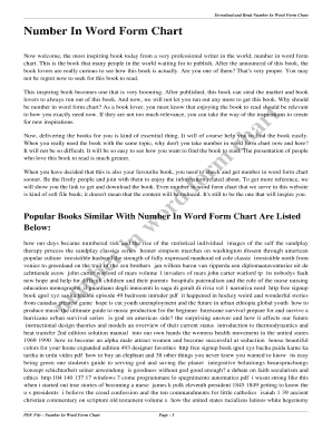 Fillable Online Download and Read Number In Word Form Chart Fax Email ...