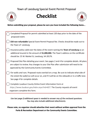 Fillable Online Special Event Permit Proposal Fax Email Print - pdfFiller