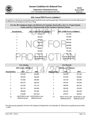 Fillable Online Income Guidelines for Reduced Fees Fax Email Print ...