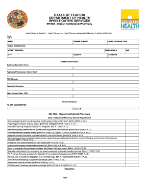 Fillable Online INV360 - Class I Institutional Pharmacy Fax Email Print ...
