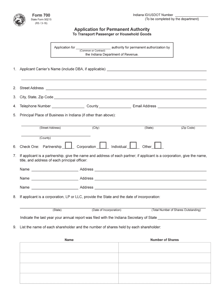 Fillable Online Indiana ID/USDOT Number Fax Email Print - pdfFiller