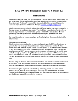 Fillable Online EPA SWPPP Inspection Report, Version 1 Fax Email Print ...