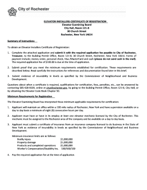 Fillable Online ELEVATOR INSTALLERS CERTIFICATE OF REGISTRATION Fax ...