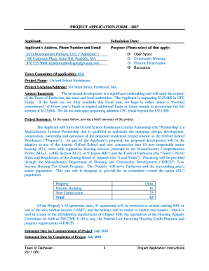 Fillable Online PROJECT APPLICATION FORM 2017 Fax Email Print - pdfFiller