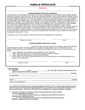 Fillable Online ACKNOWLEDGMENT EXECUTED BY PRINCIPAL Fax Email Print ...