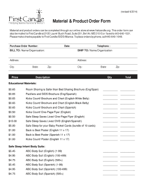 Fillable Online Material & Product Order Form Fax Email Print - pdfFiller