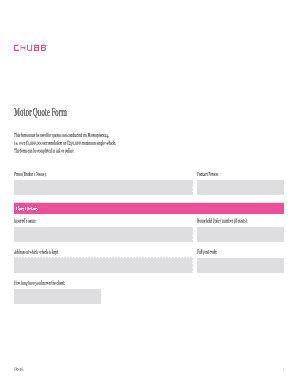 Fillable Online Motor Quote Form Fax Email Print - pdfFiller