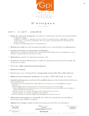 Remplissable En Ligne Remplissable LOT LOT : ARAMIS Faxer Email Imprimer - pdfFiller