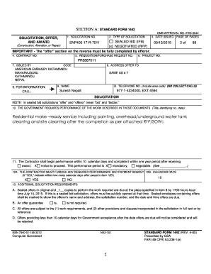 Fillable Online SECTION A: STANDARD FORM 1442 Fax Email Print - pdfFiller