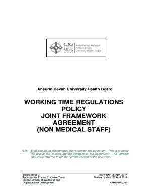 Fillable Online WORKING TIME REGULATIONS Fax Email Print - pdfFiller