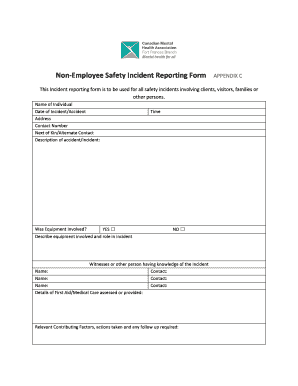 Fillable Online Non-Employee Safety Incident Reporting Form Fax Email ...