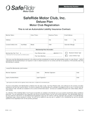 Fillable Online SafeRide Motor Club, Inc Fax Email Print - pdfFiller