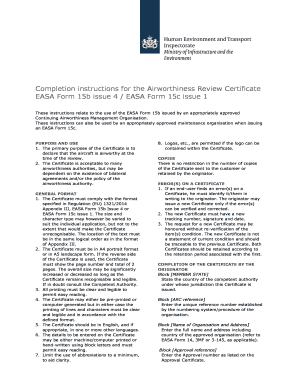 Fillable Online Completion instructions for the Airworthiness Review ...