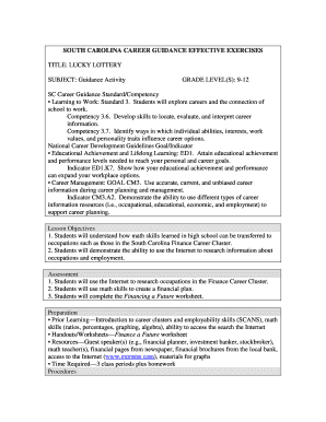 Fillable Online ed sc SOUTH CAROLINA CAREER GUIDANCE EFFECTIVE ...