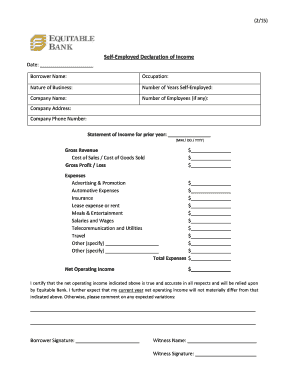 Fillable Online Self-Employed Declaration of Income Fax Email Print ...